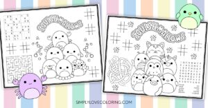 Squishmallow Activity Mats (Free PDF Printables) - Simply Love Coloring