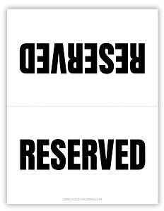 Free Printable Reserved Sign (Free PDF Download) - Simply Love Coloring