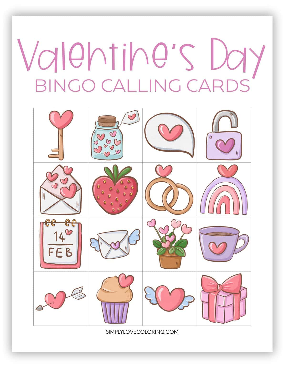 Printable Valentine Bingo Cards (Free PDF Printables) - Simply Love ...