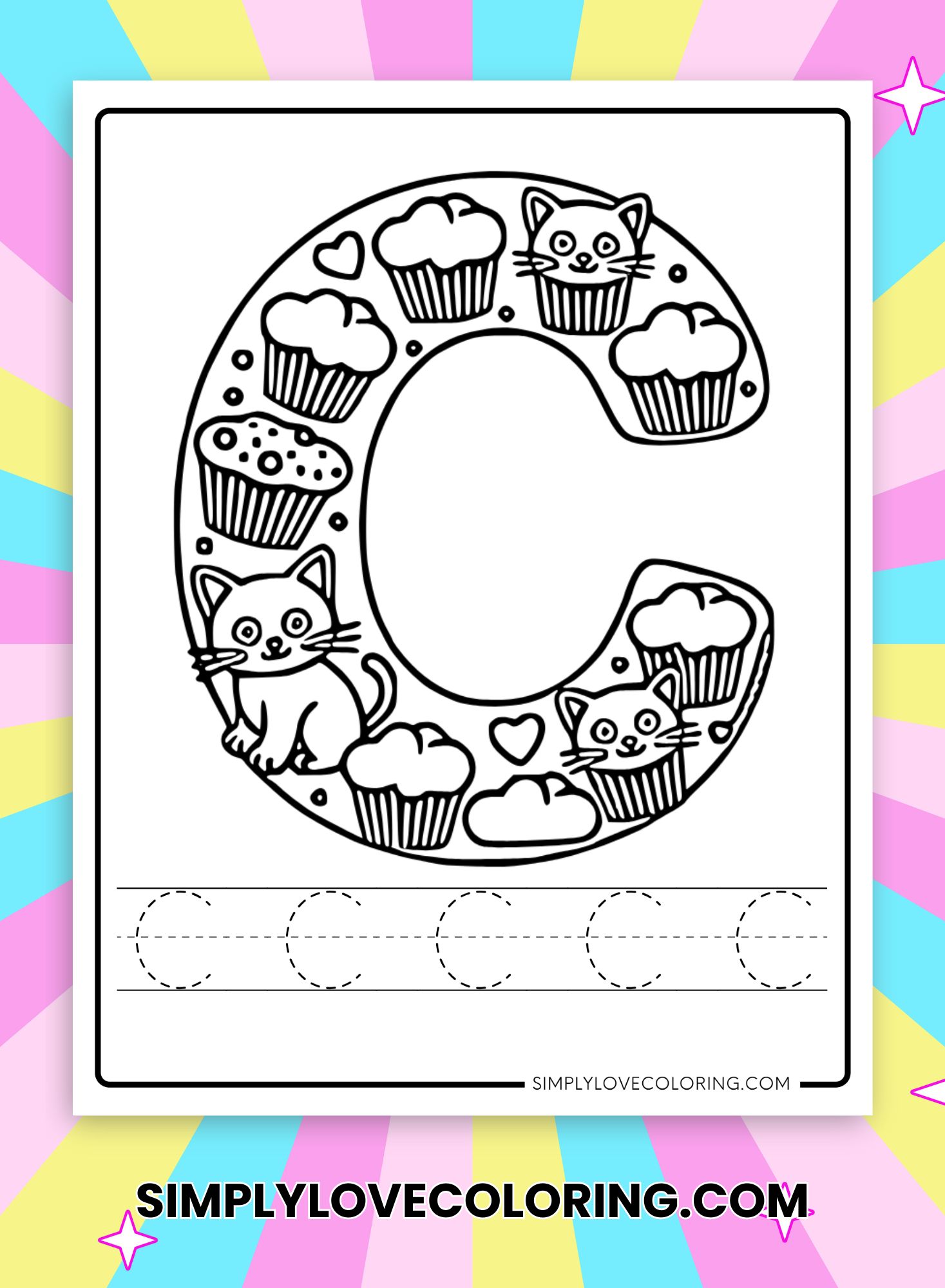 Alphabet Tracing Coloring Pages (Free PDF Printables) - Simply Love ...