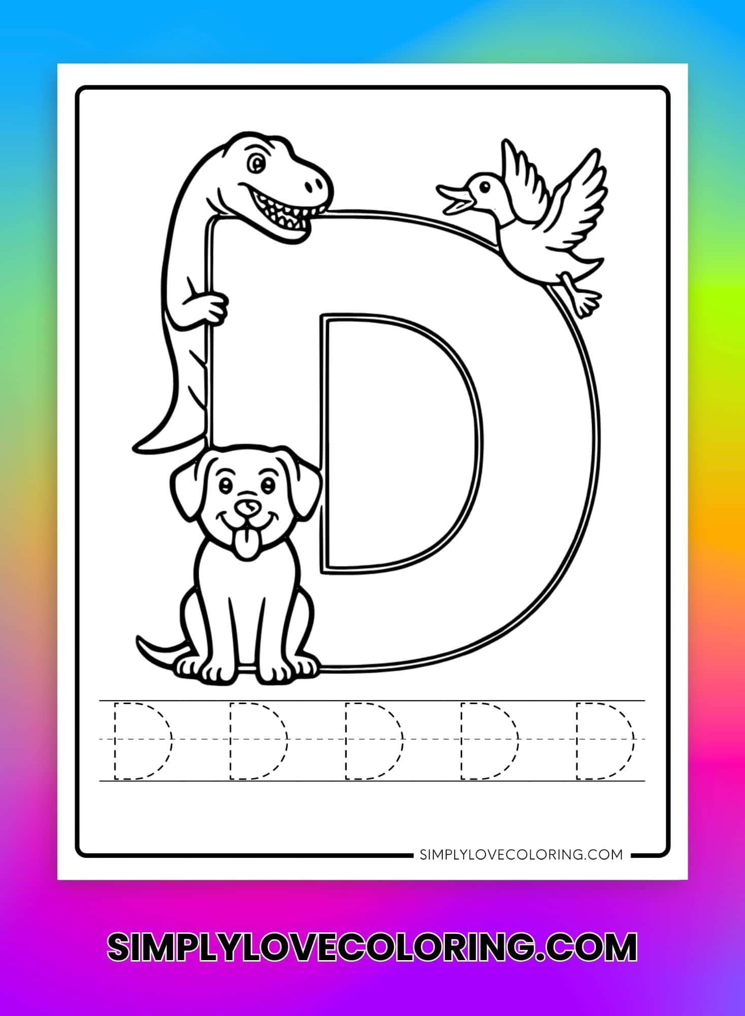 Alphabet Tracing Coloring Pages (Free PDF Printables) - Simply Love ...