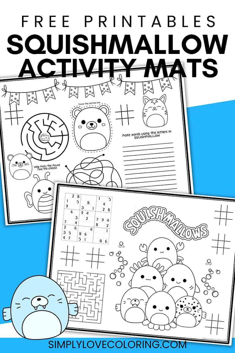 Squishmallow Activity Mats (Free PDF Printables) - Simply Love Coloring