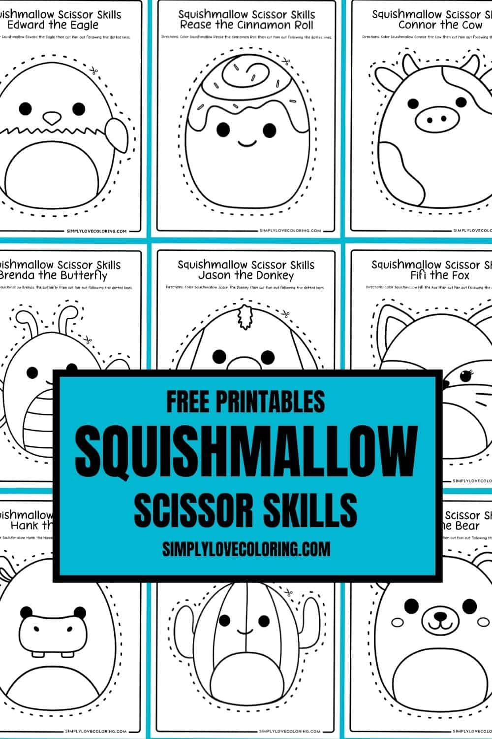 62 Fun Squishmallow Scissor Skills Activity Pages (Free PDF Printables ...