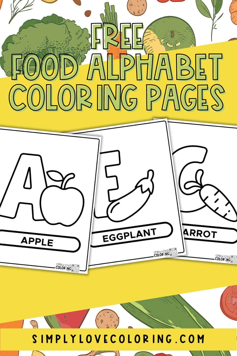 Food Alphabet Coloring Pages (Free PDF Printables) - Simply Love Coloring