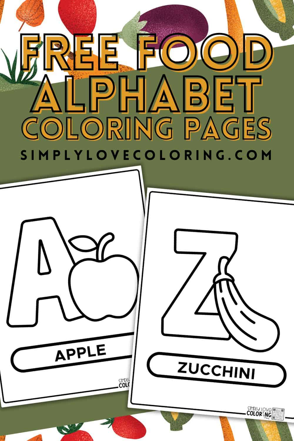 Food Alphabet Coloring Pages (Free PDF Printables) - Simply Love Coloring