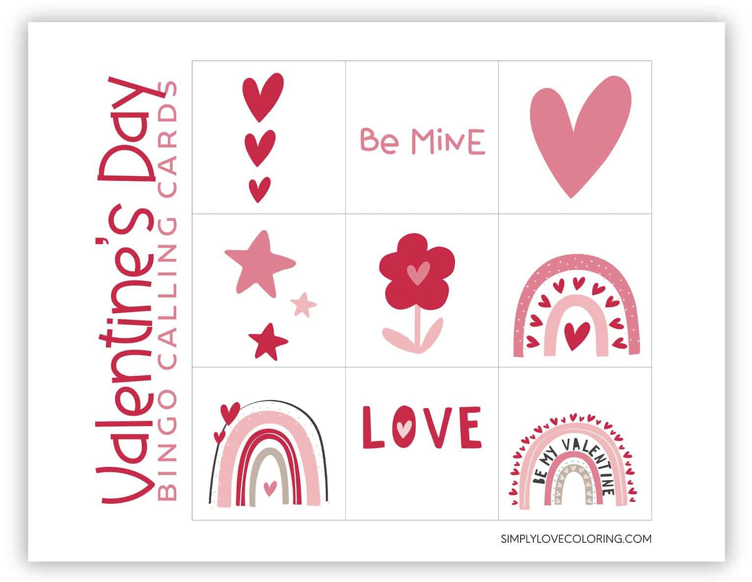 Printable Valentine Bingo Cards (Free PDF Printables) - Simply Love ...