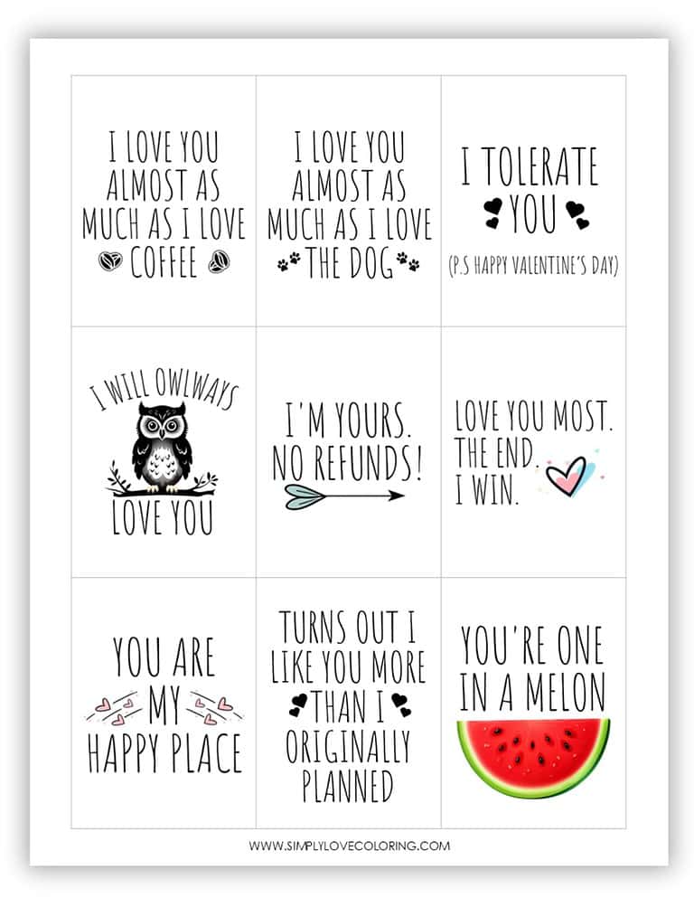 78 Valentine's Day Printable Cards (Free PDF Printables) - Simply Love ...