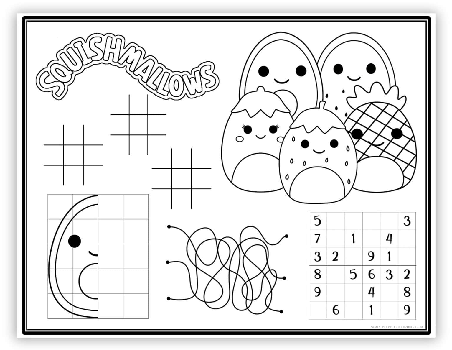 Squishmallow Activity Mats (Free PDF Printables) - Simply Love Coloring