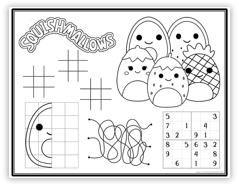 Squishmallow Activity Mats (Free PDF Printables) - Simply Love Coloring