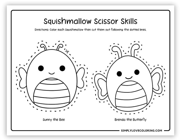 62 Fun Squishmallow Scissor Skills Activity Pages (Free PDF Printables ...