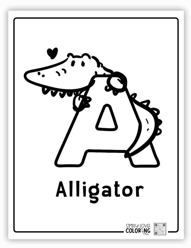 Cute Alphabet Coloring Pages (Free PDF Printables) - Simply Love Coloring