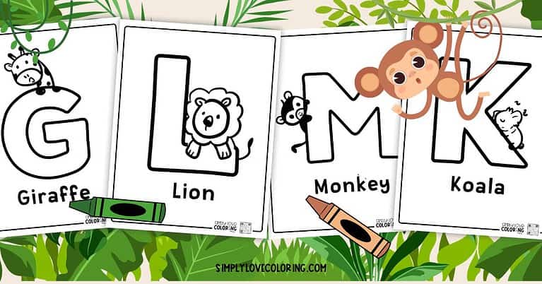Cute Alphabet Coloring Pages (Free PDF Printables) - Simply Love Coloring