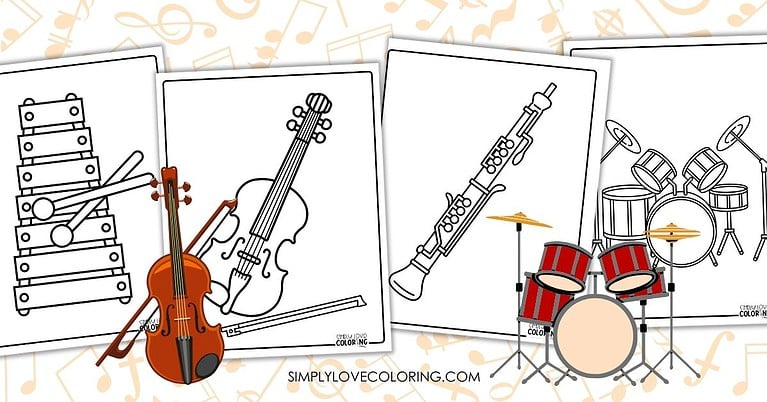 Beautiful Music Coloring Pages (Free PDF Printables) - Simply Love Coloring