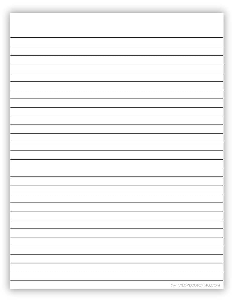 Printable Wide Ruled Paper (Free PDF Download) - Simply Love Coloring