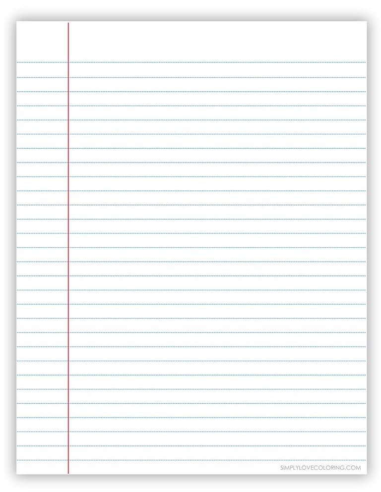 Printable Wide Ruled Paper (Free PDF Download) - Simply Love Coloring