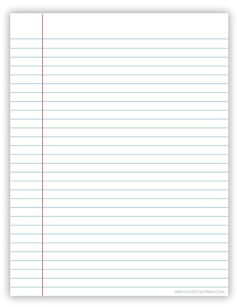 Printable Wide Ruled Paper (Free PDF Download) - Simply Love Coloring