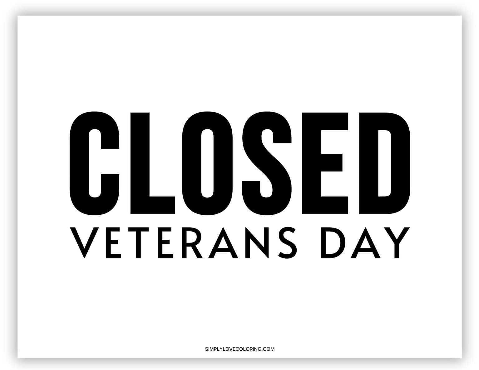 Closed Sign Printable (Free PDF Download) - Simply Love Coloring