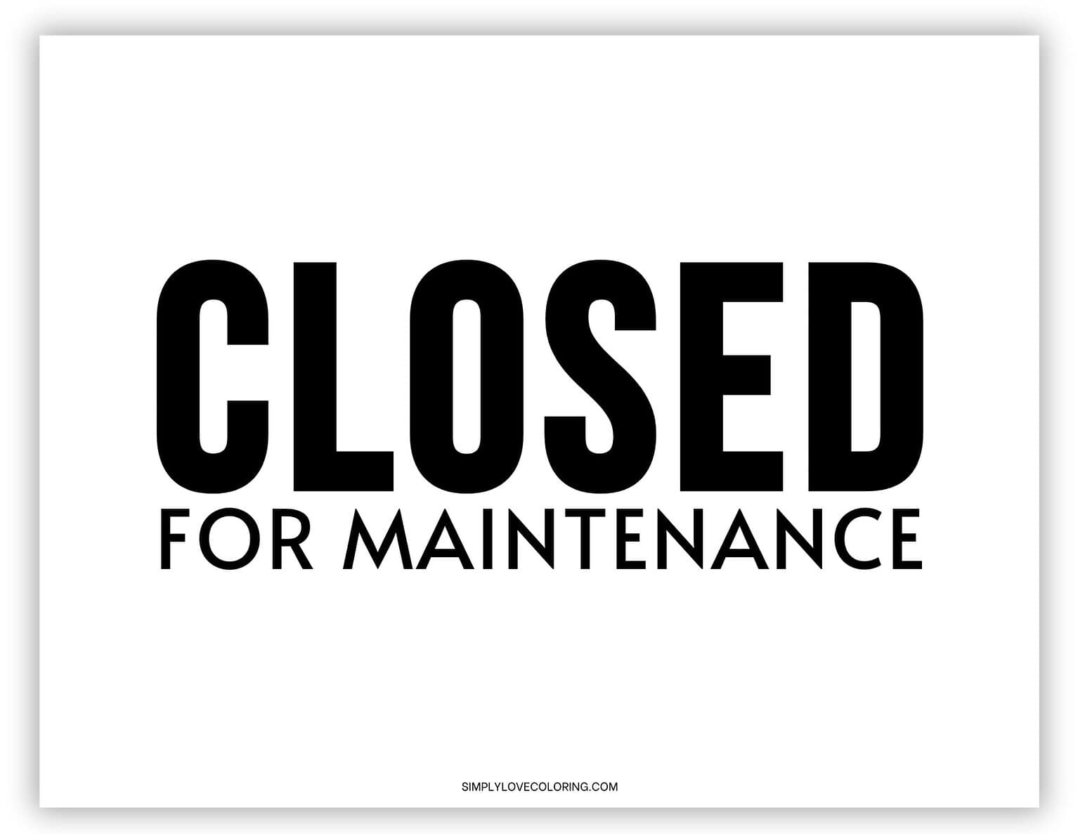 Closed Sign Printable (Free PDF Download) - Simply Love Coloring
