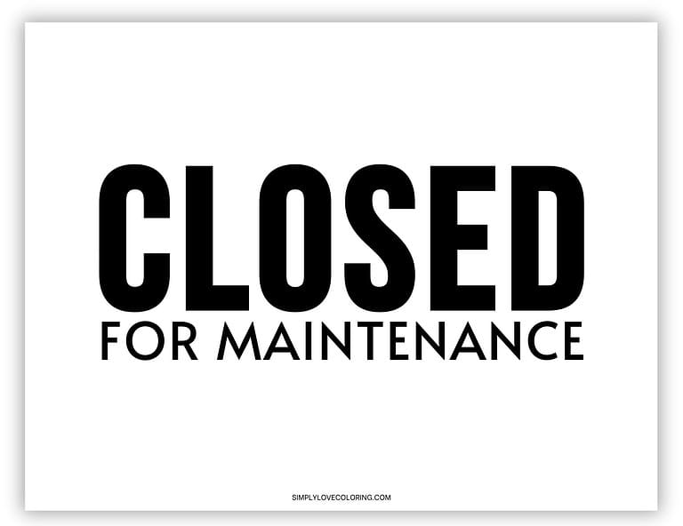 Closed Sign Printable (Free PDF Download) - Simply Love Coloring