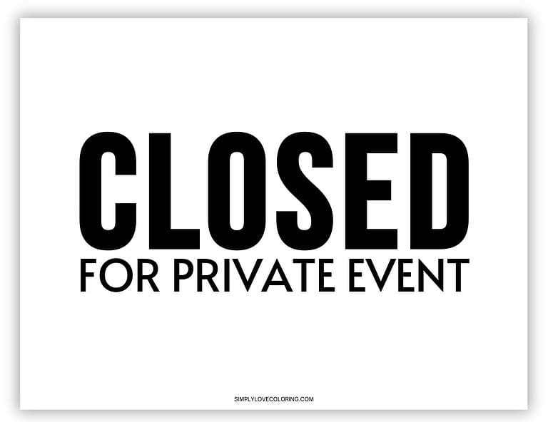 Closed Sign Printable (Free PDF Download) - Simply Love Coloring
