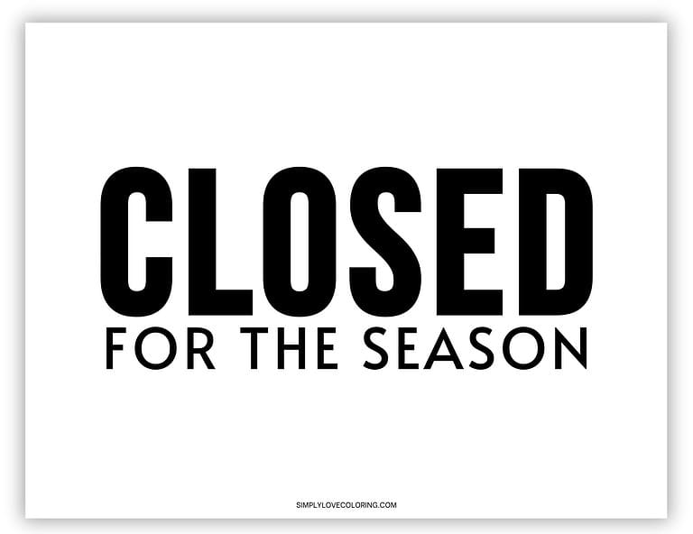 Closed Sign Printable (Free PDF Download) - Simply Love Coloring