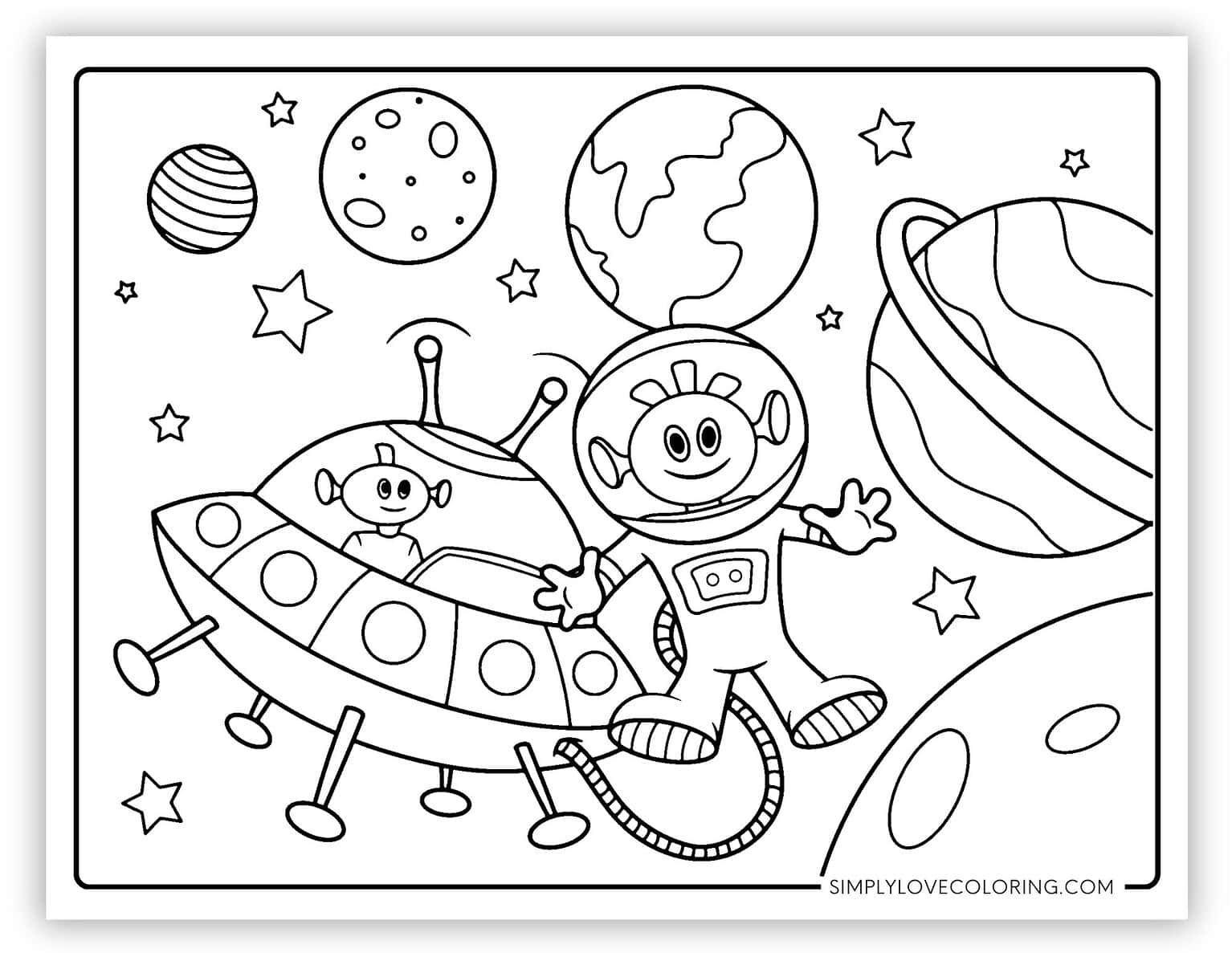 39 Space Coloring Pages (Free PDF Printables) - Simply Love Coloring