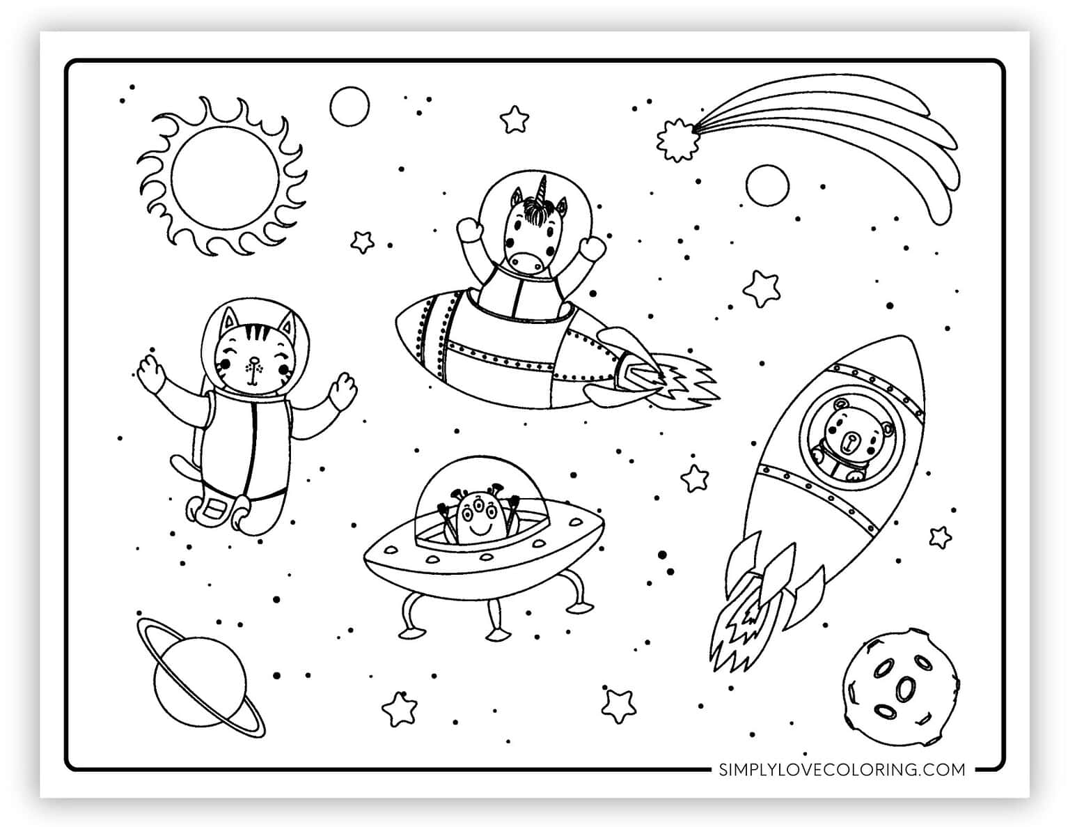 39 Space Coloring Pages (Free PDF Printables) - Simply Love Coloring