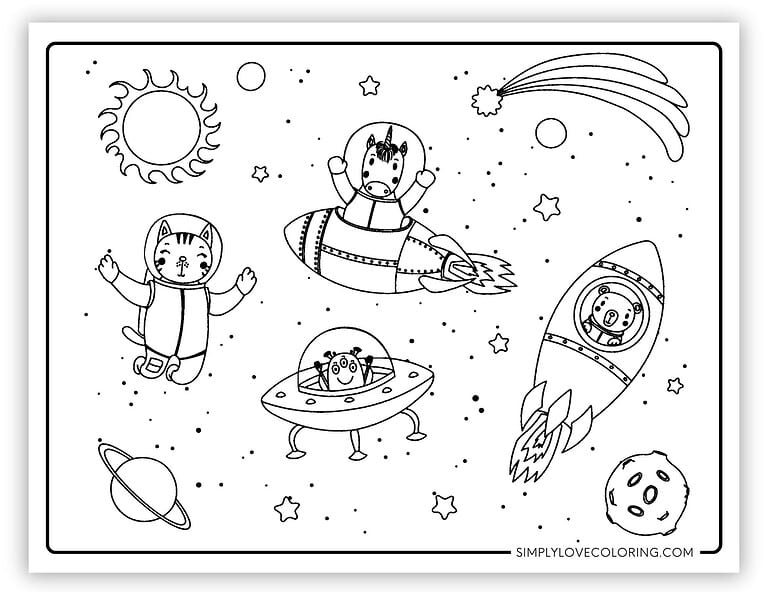 39 Space Coloring Pages (Free PDF Printables) - Simply Love Coloring