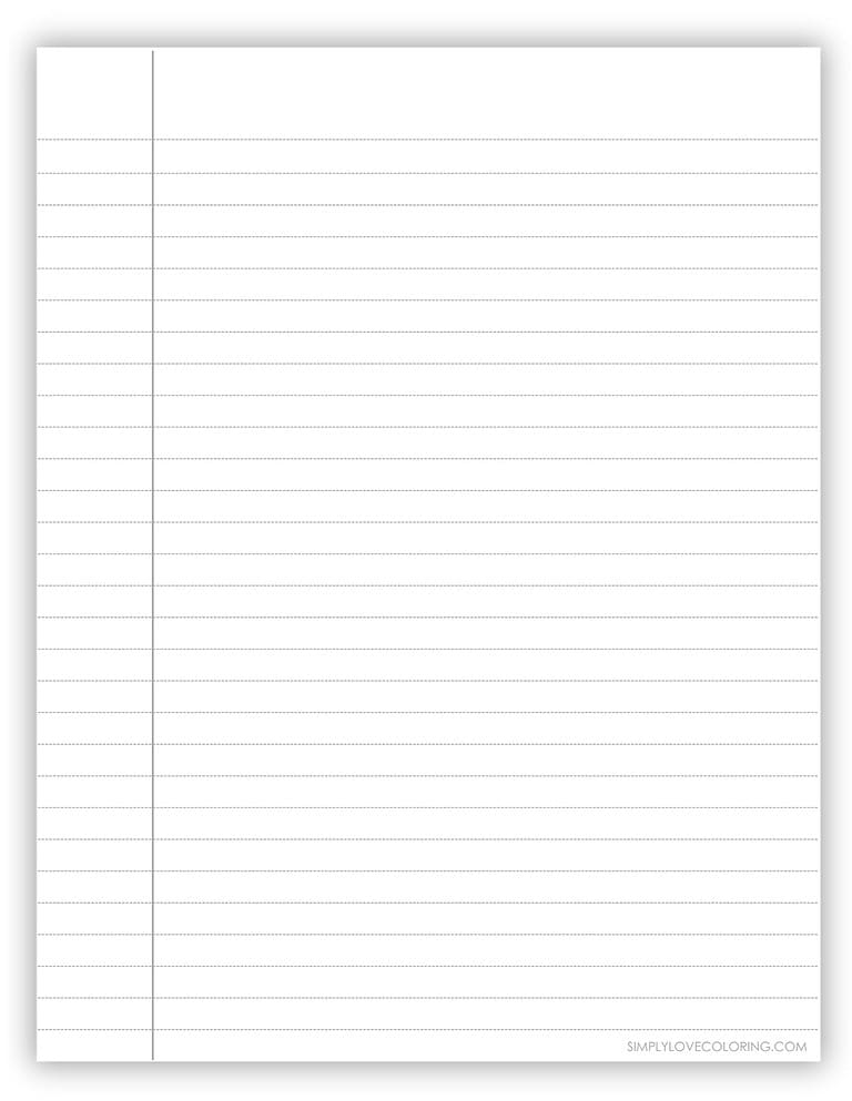 Printable Wide Ruled Paper (Free PDF Download) - Simply Love Coloring