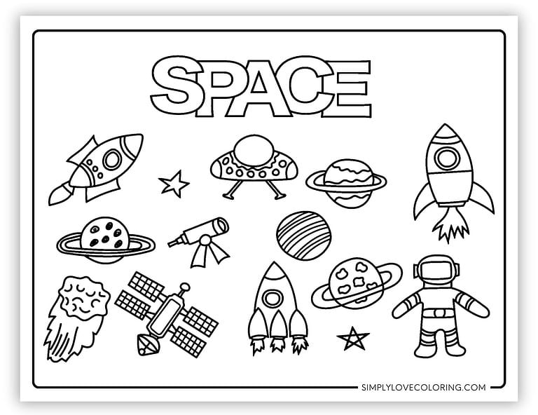 39 Space Coloring Pages (Free PDF Printables) - Simply Love Coloring