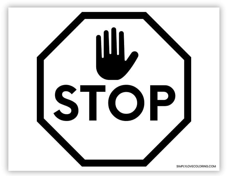 Printable Stop Sign (Free PDF Download) - Simply Love Coloring