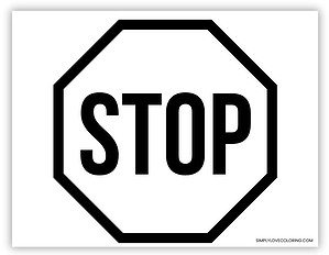 Printable Stop Sign (Free PDF Download) - Simply Love Coloring