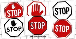 Printable Stop Sign (Free PDF Download) - Simply Love Coloring
