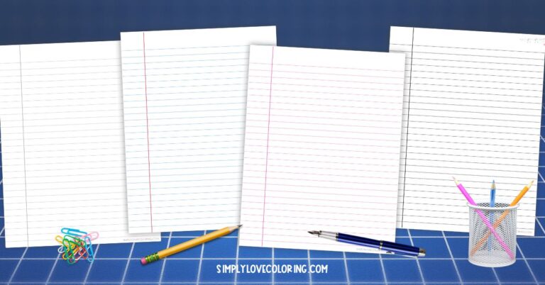 Printable Wide Ruled Paper (Free PDF Download) - Simply Love Coloring