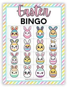 Easter Bingo (Free PDF Printables) - Simply Love Coloring