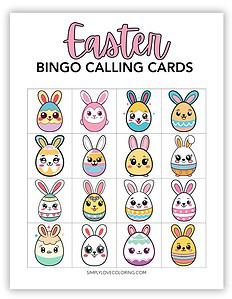 Easter Bingo (Free PDF Printables) - Simply Love Coloring