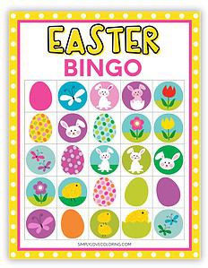 Easter Bingo (Free PDF Printables) - Simply Love Coloring