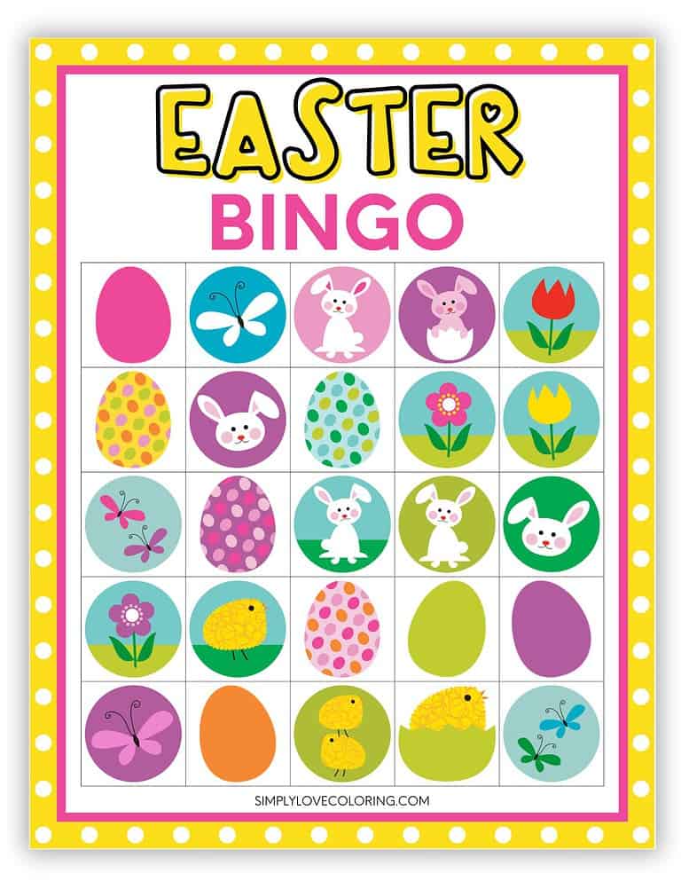 Easter Bingo (Free PDF Printables) - Simply Love Coloring