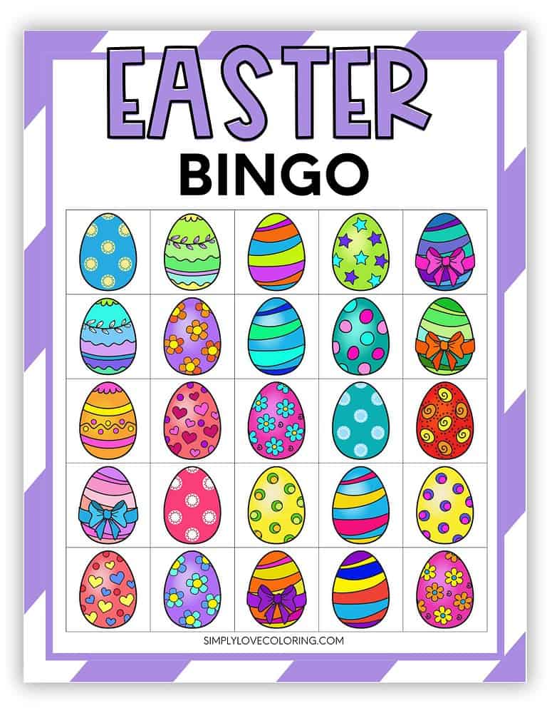 Easter Bingo (Free PDF Printables) - Simply Love Coloring