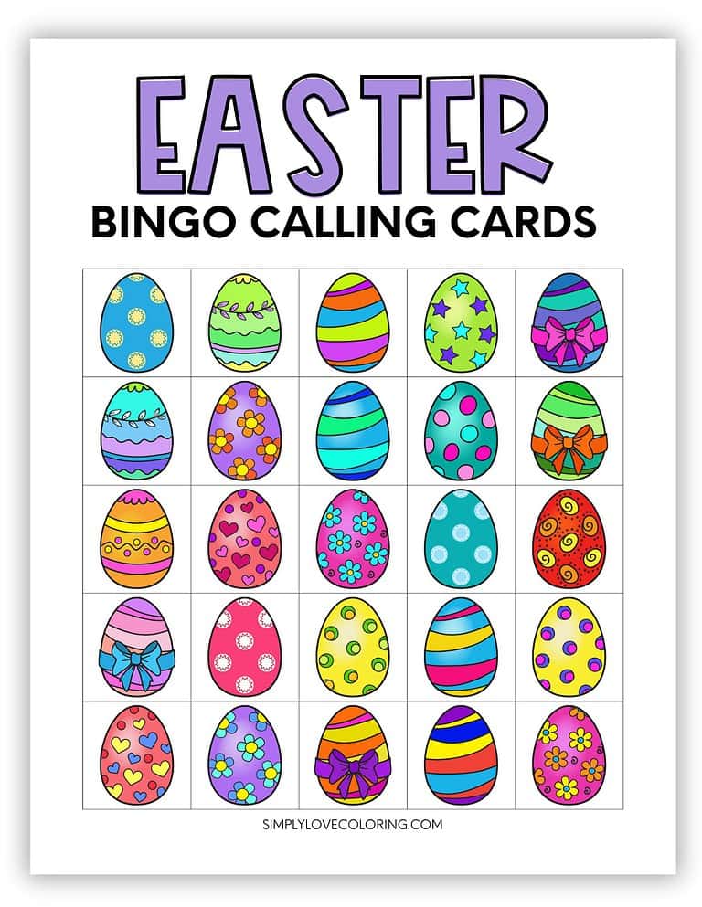Easter Bingo (Free PDF Printables) - Simply Love Coloring