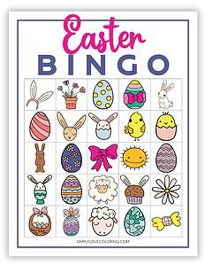 Easter Bingo (Free PDF Printables) - Simply Love Coloring