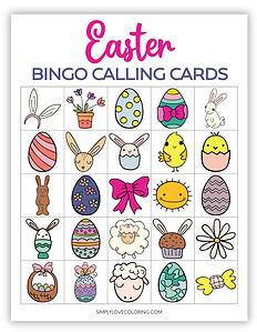 Easter Bingo (Free PDF Printables) - Simply Love Coloring