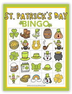 St. Patrick's Day Bingo (Free PDF Printables) - Simply Love Coloring