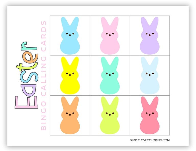 Easter Bingo (Free PDF Printables) - Simply Love Coloring
