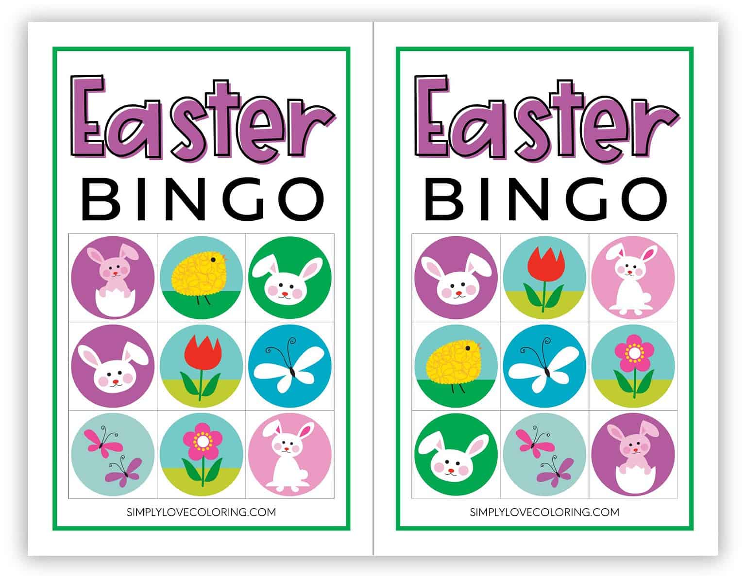 Easter Bingo (Free PDF Printables) - Simply Love Coloring