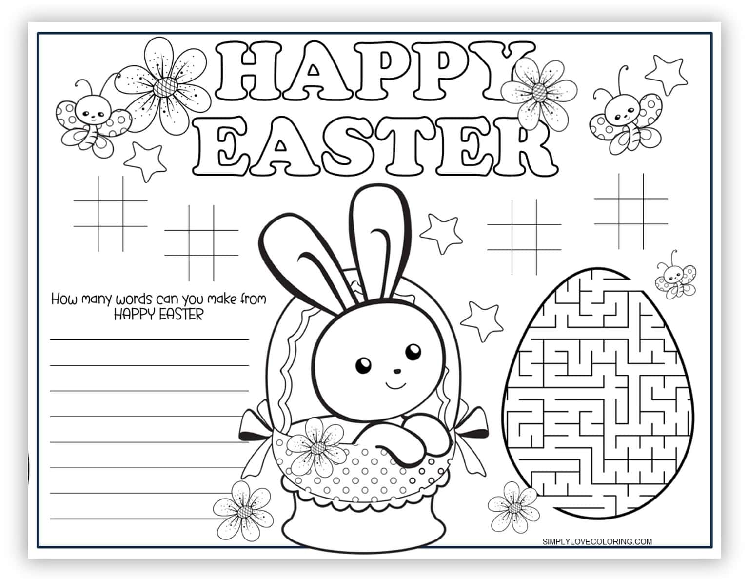 Easter Activity Placemat (Free PDF Printables) - Simply Love Coloring