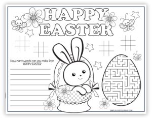 Easter Activity Placemat (Free PDF Printables) - Simply Love Coloring