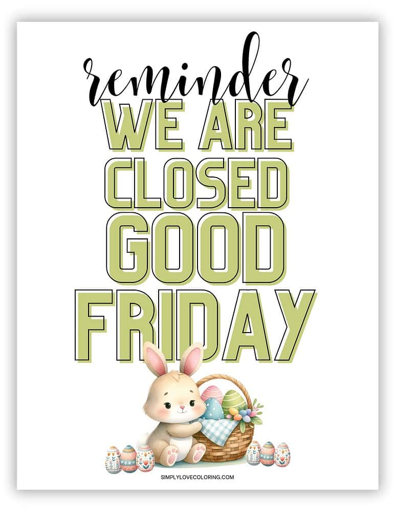 Good Friday Closed Sign Printable (Free PDF Downloads) - Simply Love ...
