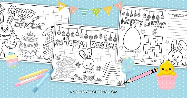 Easter Activity Placemat (Free PDF Printables) - Simply Love Coloring