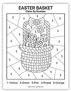 10 Easter Color by Number (Free PDF Printables) - Simply Love Coloring